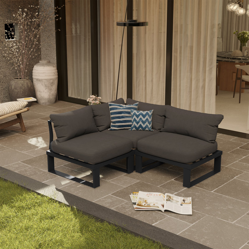 Ebern Designs Anusri 3 - Person Outdoor Conversation Set with Cushions & Reviews | Wayfair